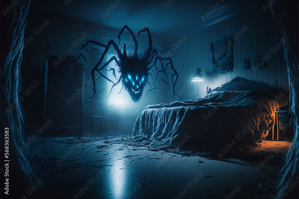 creeping nightmare, created by a neural network, Generative AI ...
