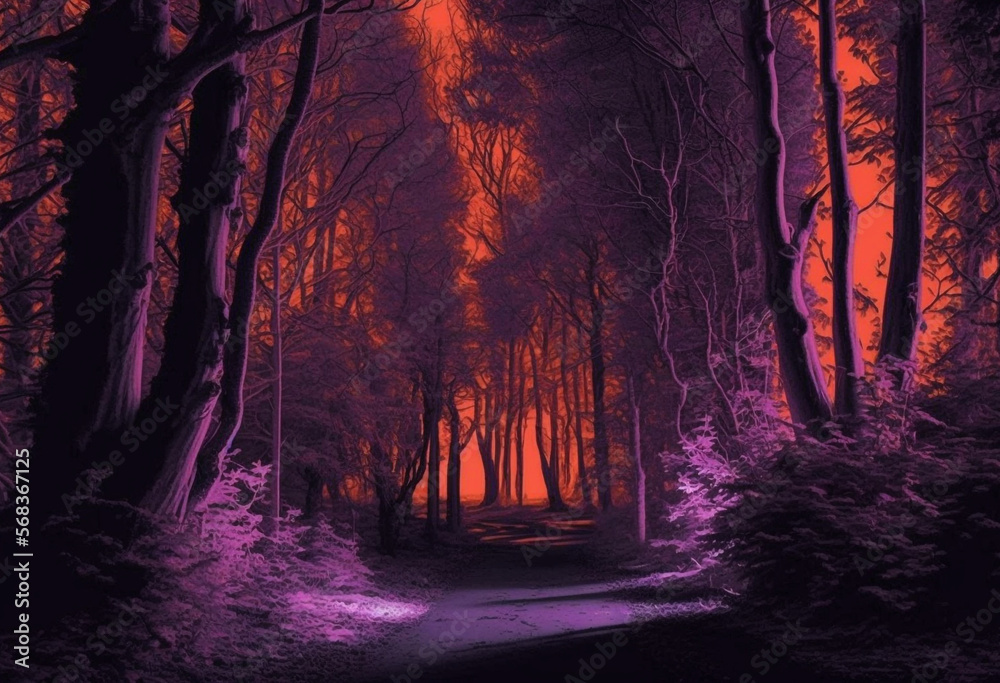 Ai-Generated Render of a Dark and Eerie Forest: A Chilling, Unsettling ...