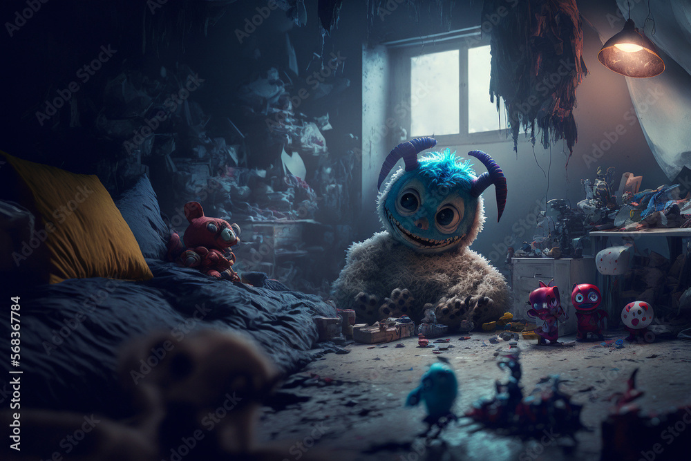 nightmare in the room, created by a neural network, Generative AI ...