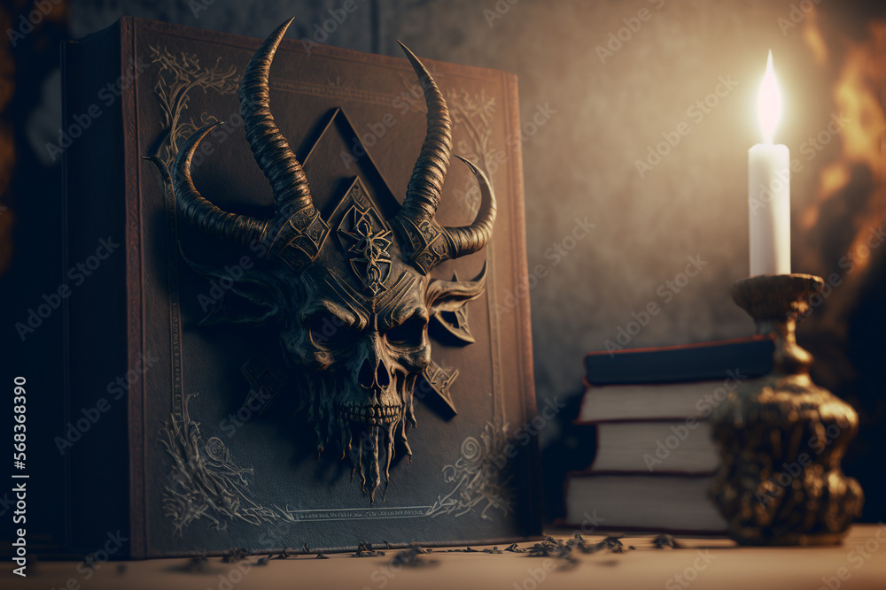 the satanic book, created by a neural network, Generative AI technology ...