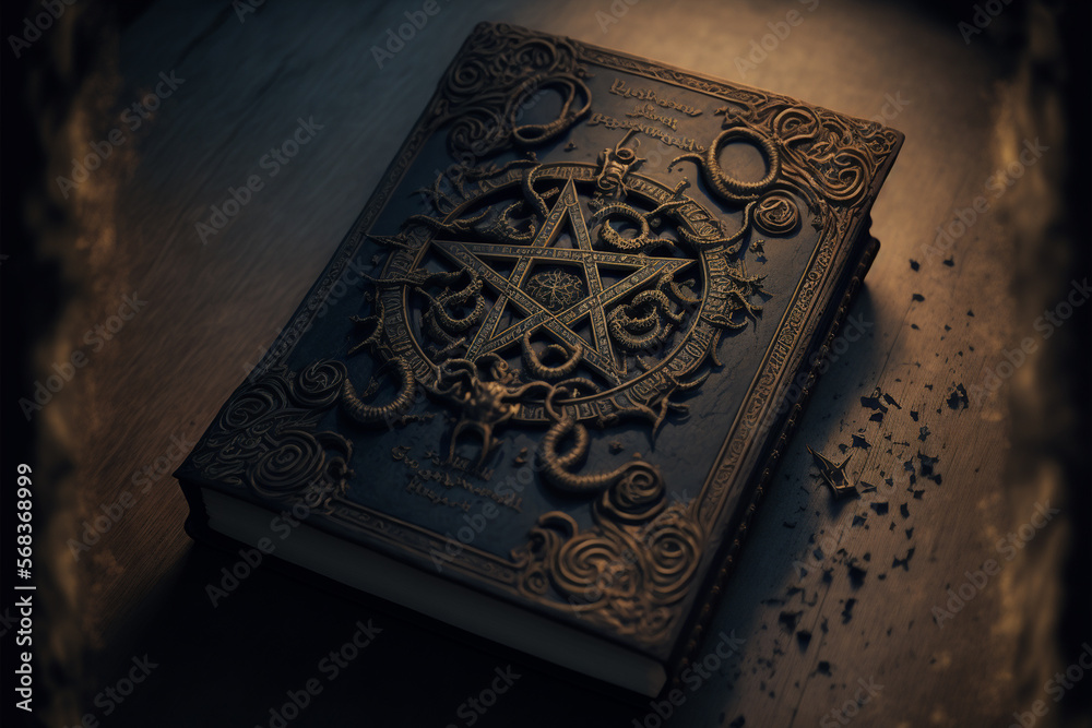 the satanic book, created by a neural network, Generative AI technology ...