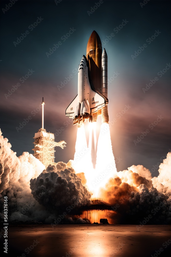 space shuttle launch voxel Cinematic Photography Shot on 35mm lens ...