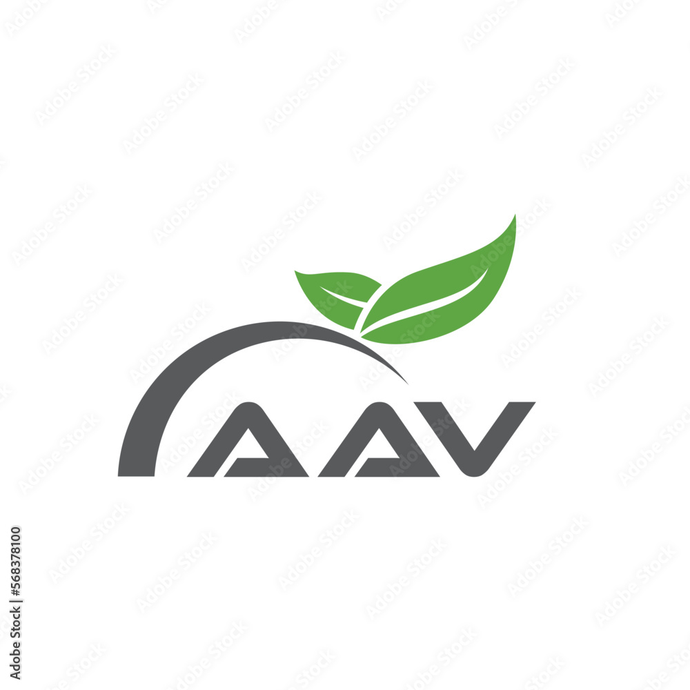AAV letter nature logo design on white background. AAV creative initials letter leaf logo ...