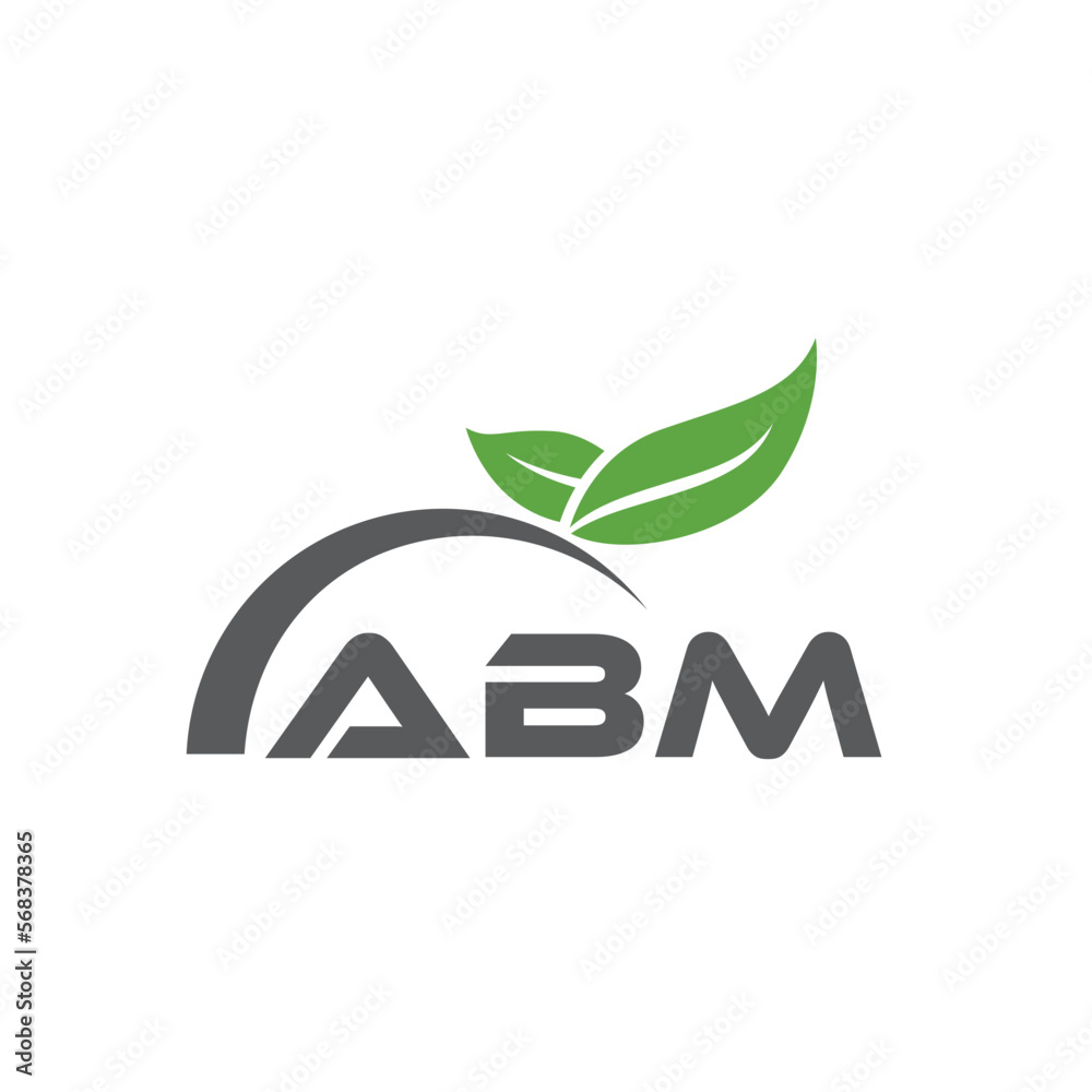 ABM letter nature logo design on white background. ABM creative ...