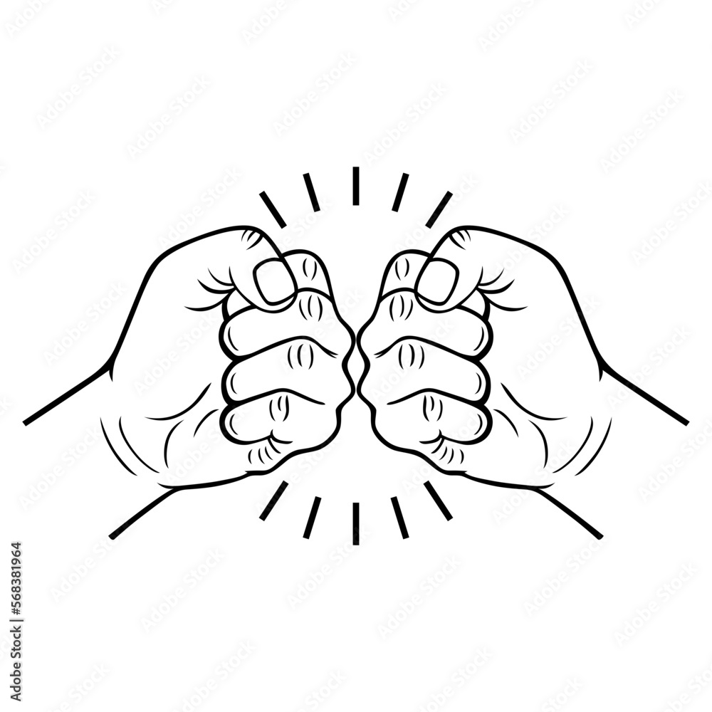 two hands fight gesture symbol. arm fight punch Stock Vector | Adobe Stock
