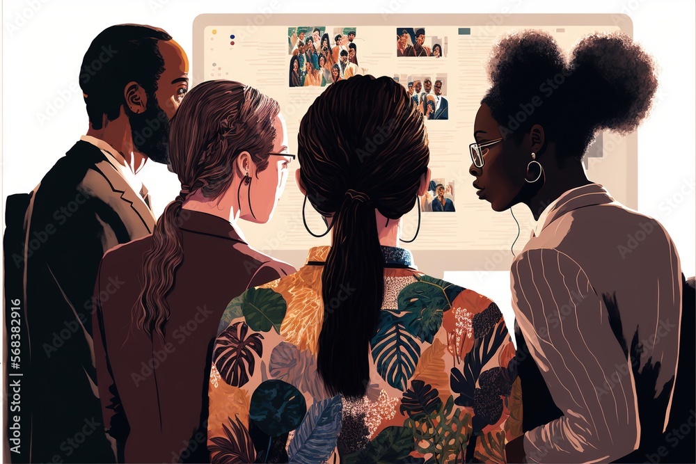 group of colleagues from different backgrounds, concept of Cultural ...