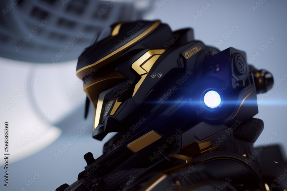 Futuristic cyber armored soldier concept AI Generated Stock ...