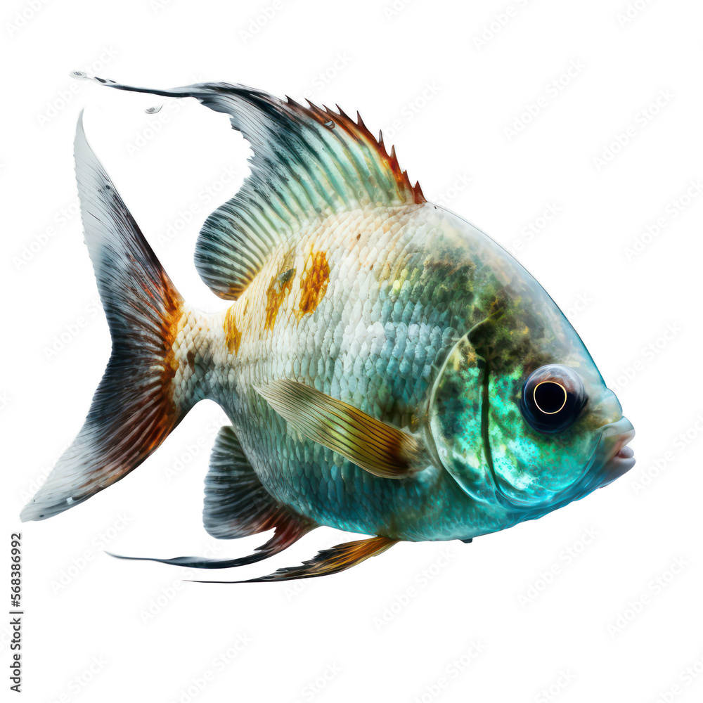 ภาพประกอบสต็อก Fish. 3d render illustration in realistic style. Whole ...