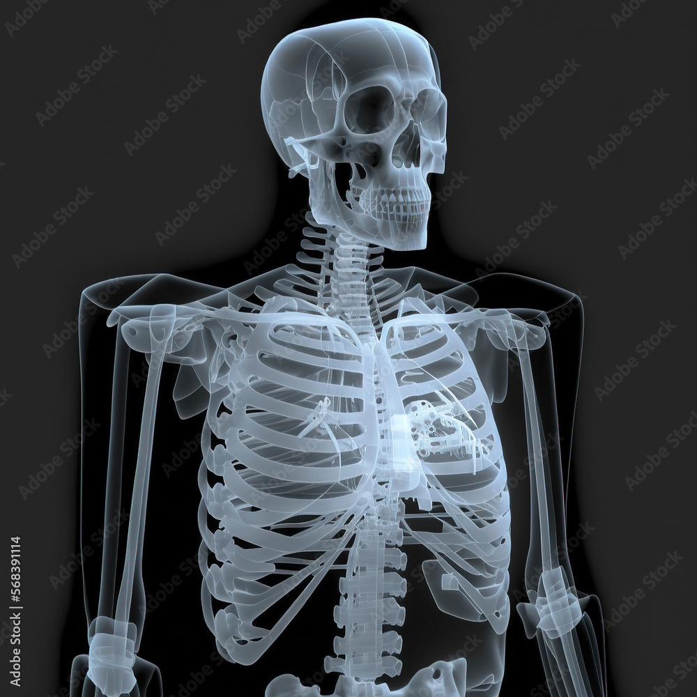 Illustrazione Stock Human x-ray style. X-ray of Raw whole skull human ...