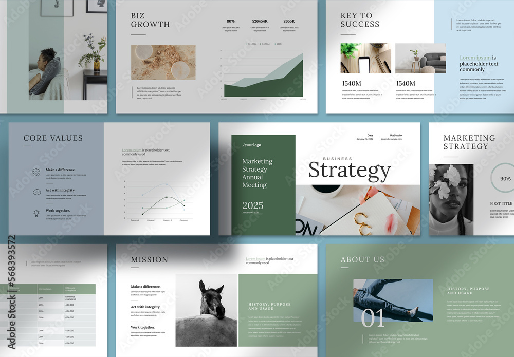 Strategy Presentation Layout Stock Template | Adobe Stock