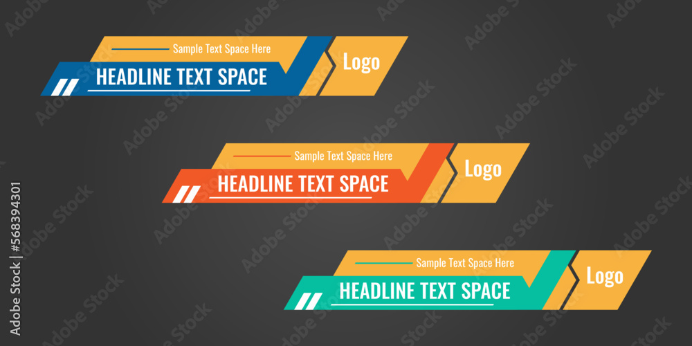 lower third template Breaking News TV Screen Bars Banners Headlines ...