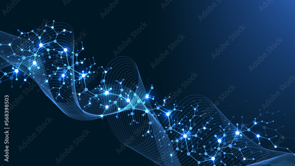 Molecular structure background. Science template wallpaper or banner ...