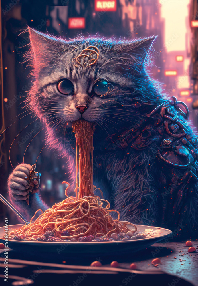 Spaghetti Cat Wallpaper