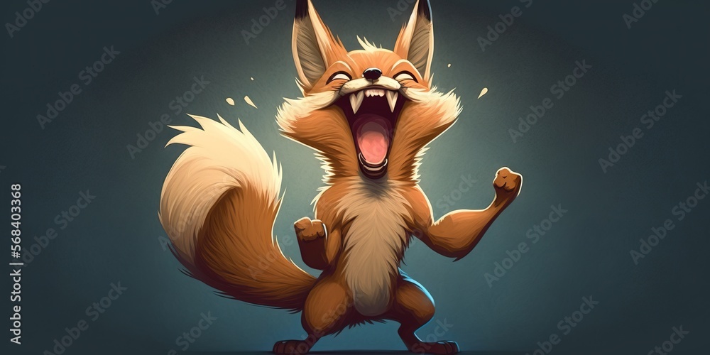 a cartoon fox with its mouth open and it's mouth wide open and it's ...
