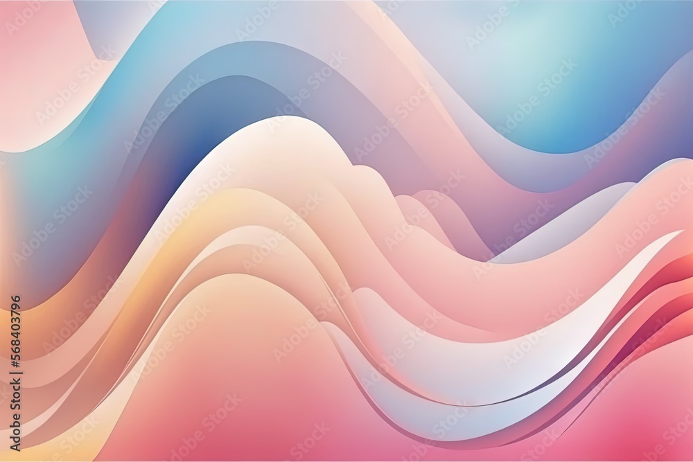 a colorful abstract background with wavy lines in pastel shades of pink ...
