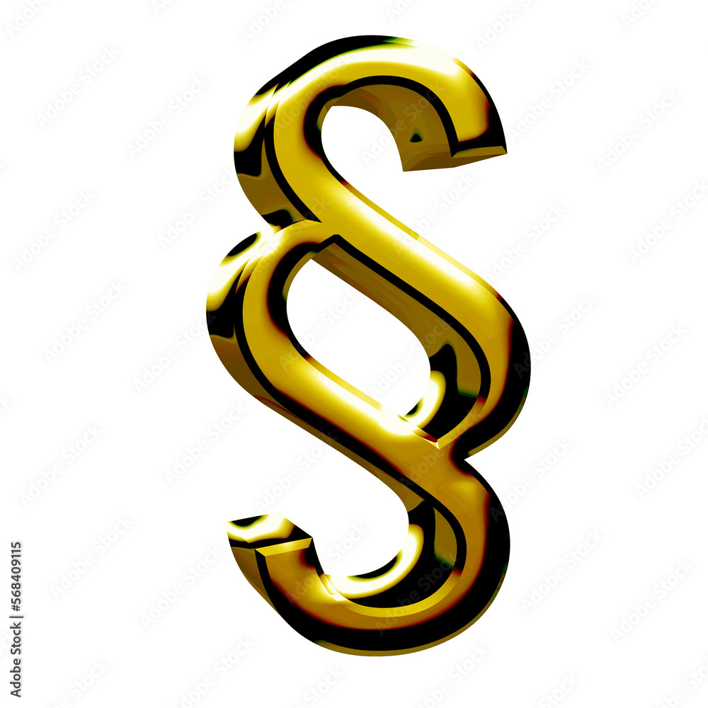 Goldenes Paragraphenzeichen freigestellt Hintergrund transparent Stock ...