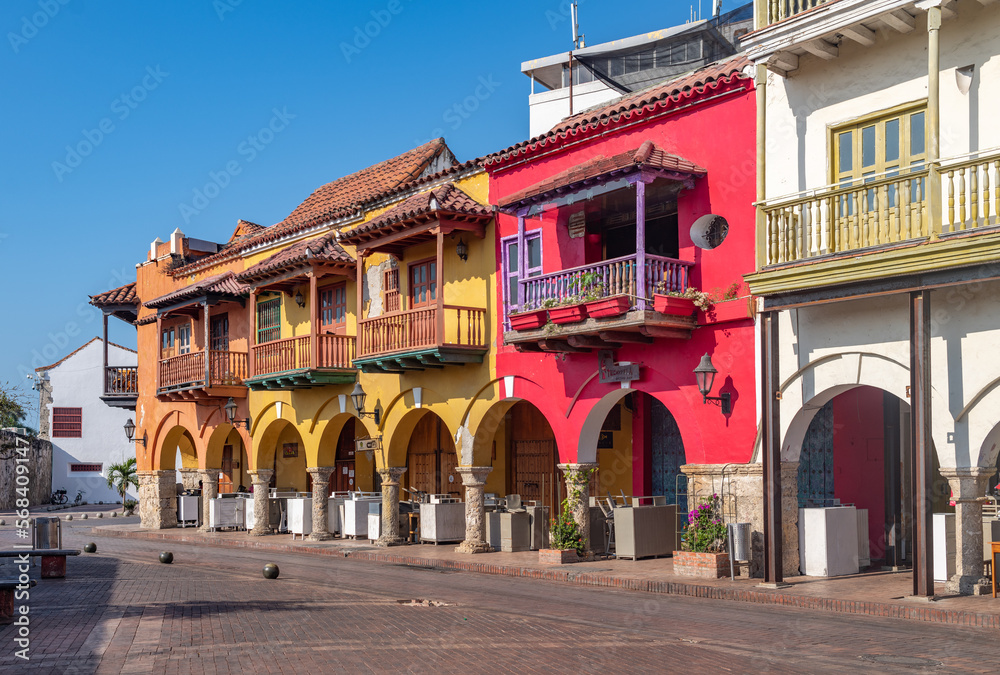 Streets of Cartagena. Cartagena’s colonial walled city and fortress ...
