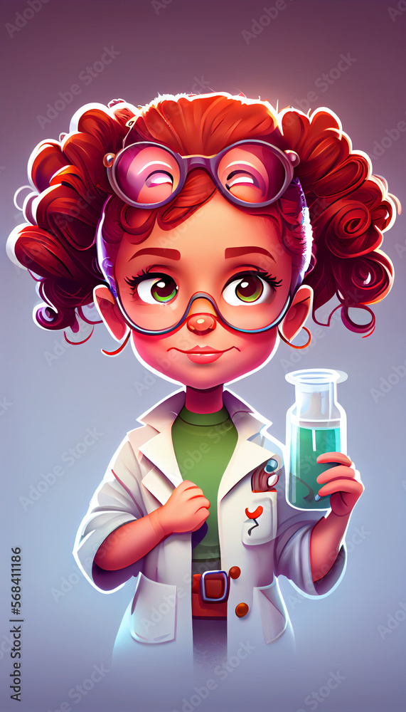 Cartoon character children's book illustration, generative Ai, kid in a ...