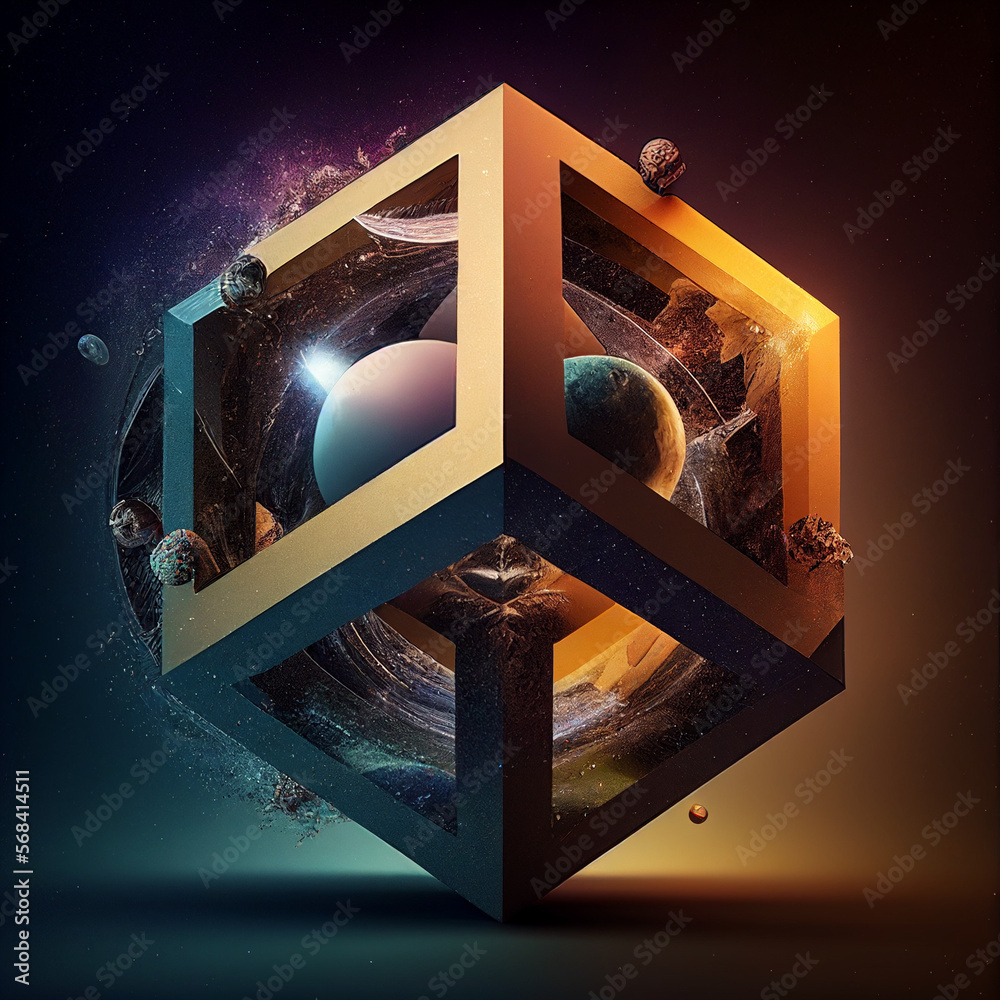 The 4th Dimension Unveiled: An Artistic Cube Design - Generated by AI ...