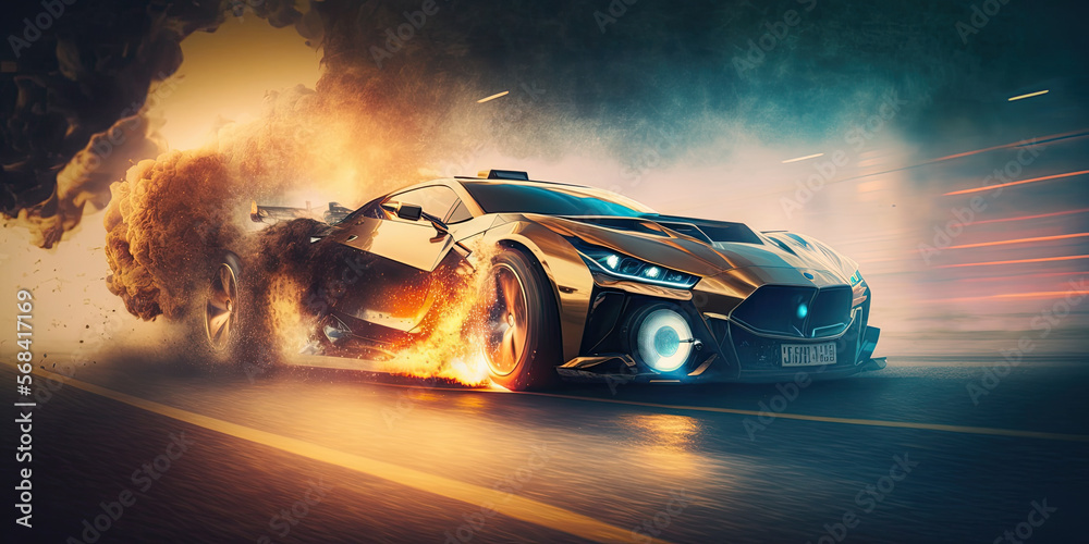 Sport Luxury Cars: Action Shot with Ray Tracing RTX - Generative AI ...