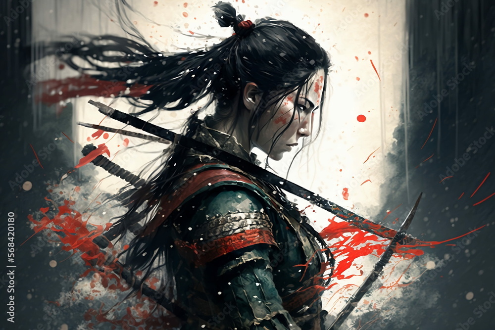 The Lone Samurai Girl: Courage in the Face of Adversity Stock ...