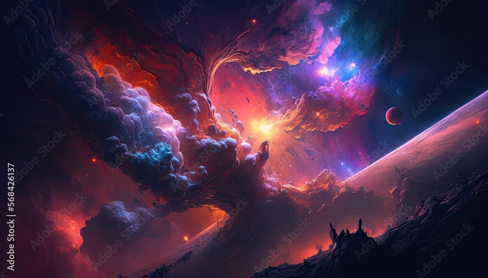 Stunning realistic wallpaper of a Nebula. Deep space, starry ...