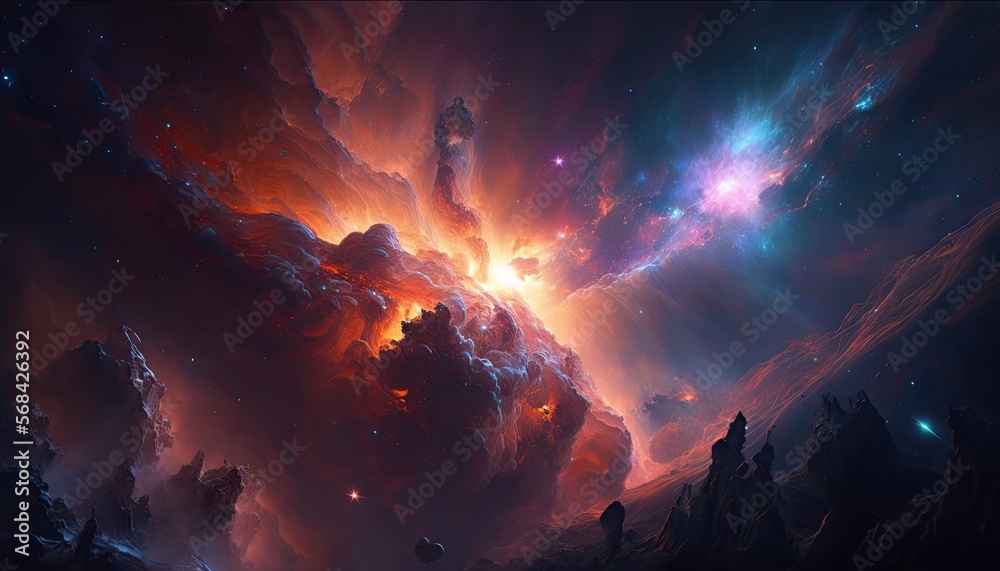Stunning realistic wallpaper of a Nebula. Deep space, starry ...