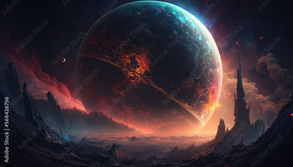 Stunning realistic wallpaper of a Planet, starry, astrophotography ...