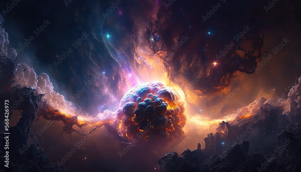 Ilustracja Stock: Stunning realistic wallpaper of a Supernova. Deep ...