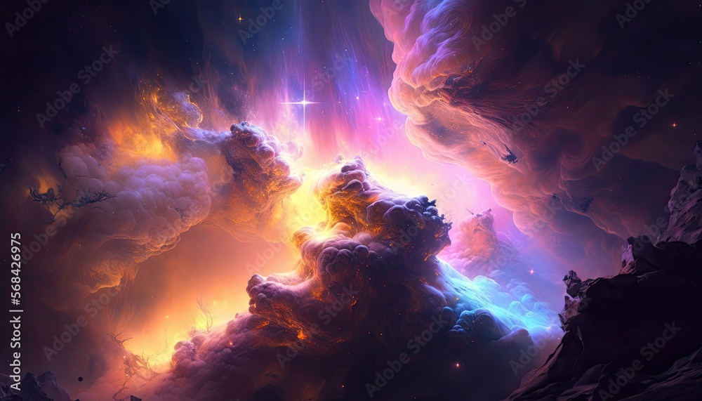 Stunning realistic wallpaper of a Nebula. Deep space, starry ...