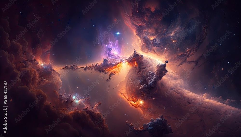 Stunning realistic wallpaper of a Nebula. Deep space, starry ...