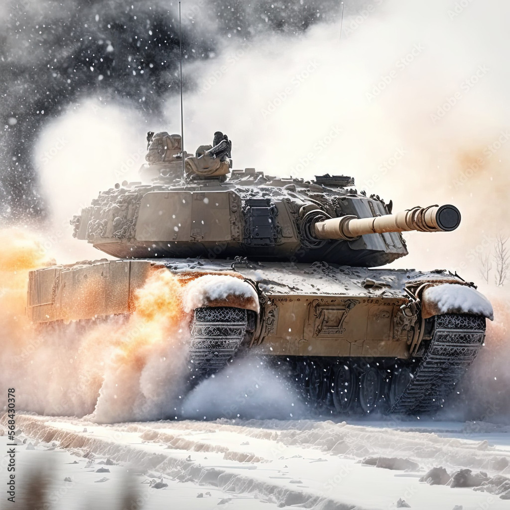 Modern Main Battle tank created with Generative AI technology. Stock ...
