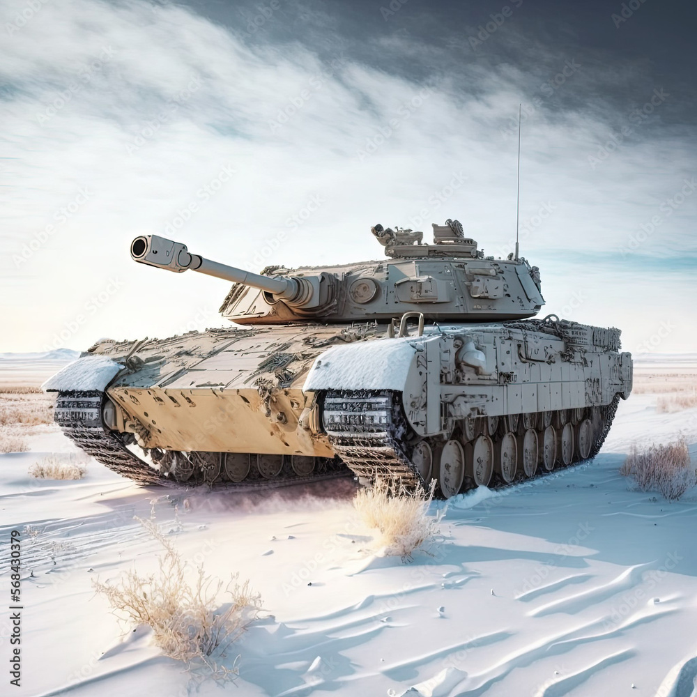 Modern Main Battle tank created with Generative AI technology. Stock ...