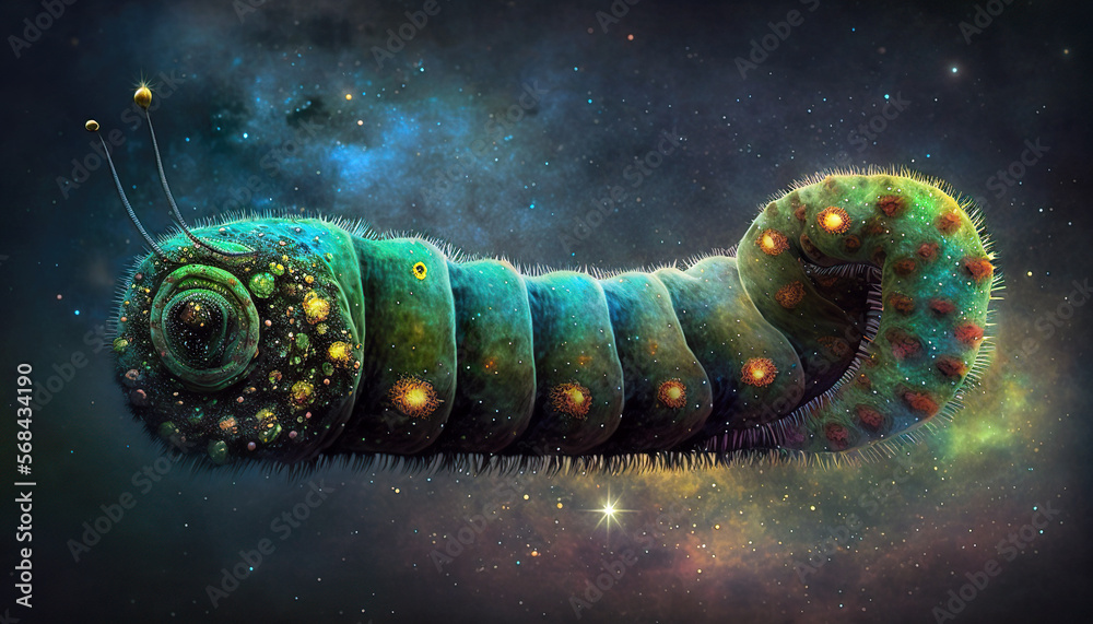 Living beings in space and the cosmos. Alien world imagined concept ...