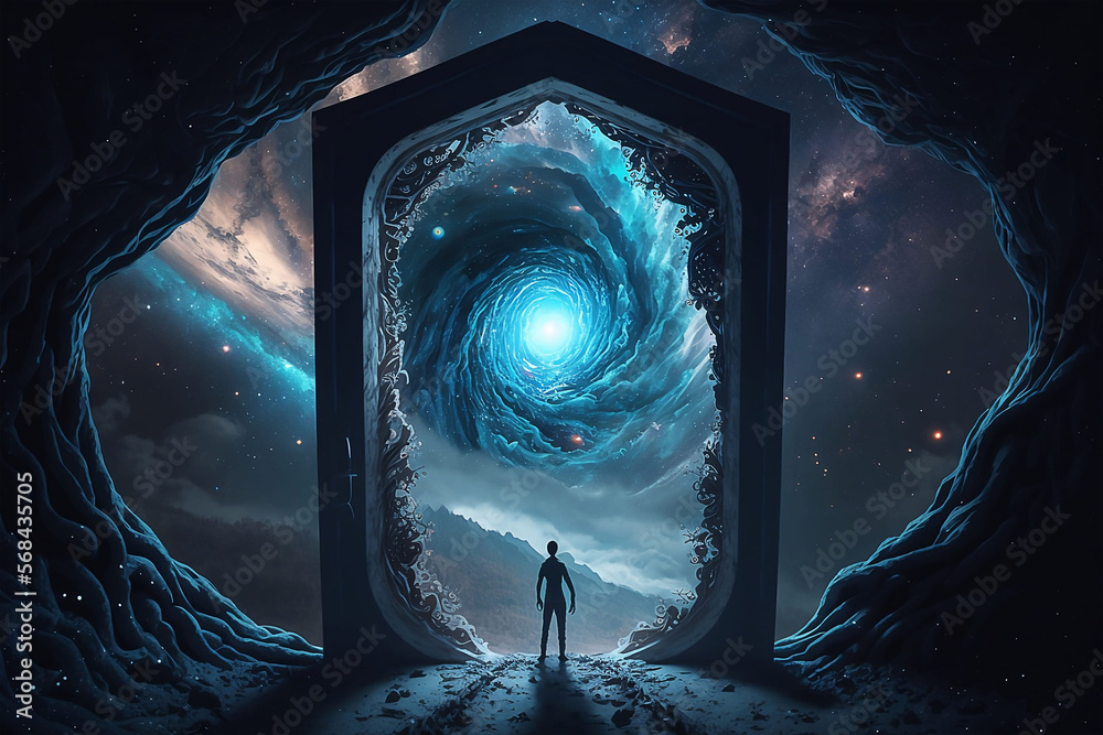 Cosmic Portal Opening to the Universe Illustration - Generated by AI ...