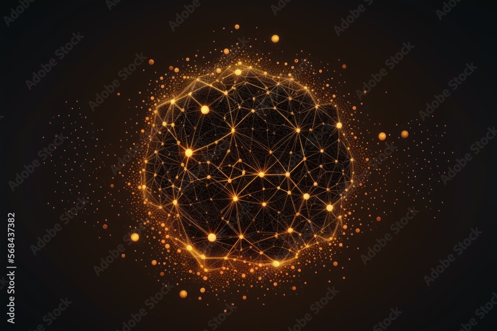 Abstract science & technology generative ai background of Network with ...