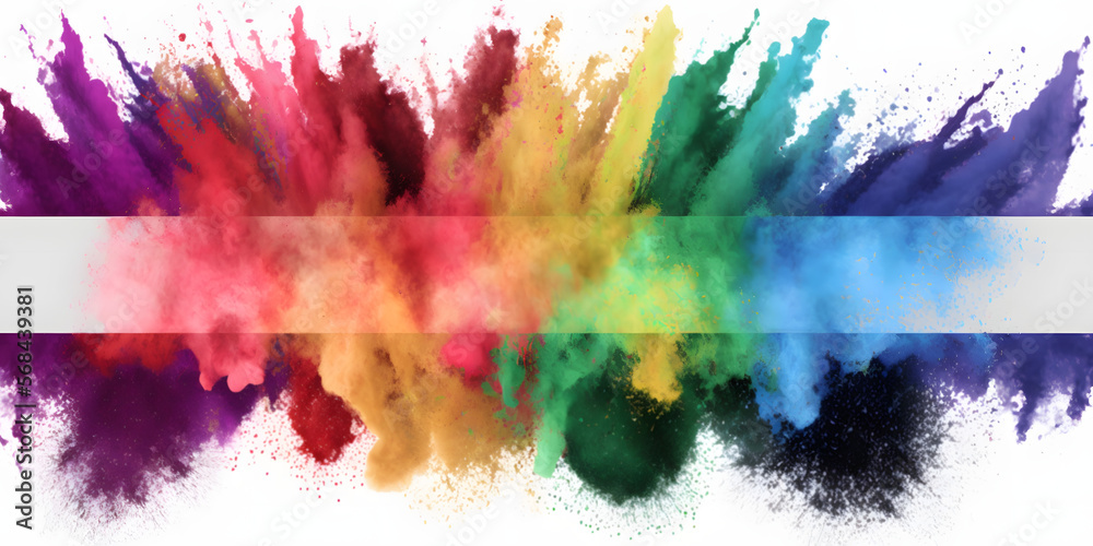 Rainbow Color Explosion, Abstract Colorful Background, on White ...