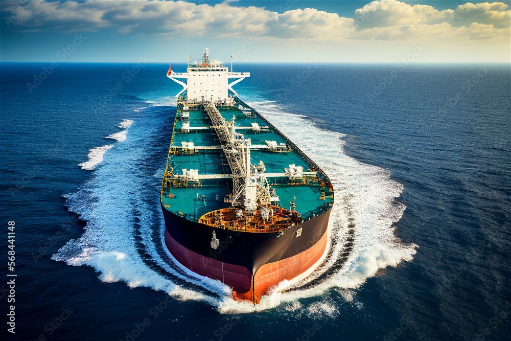 Poster Oil tanker at the ocean, cargo vessel, Cargo ship ...