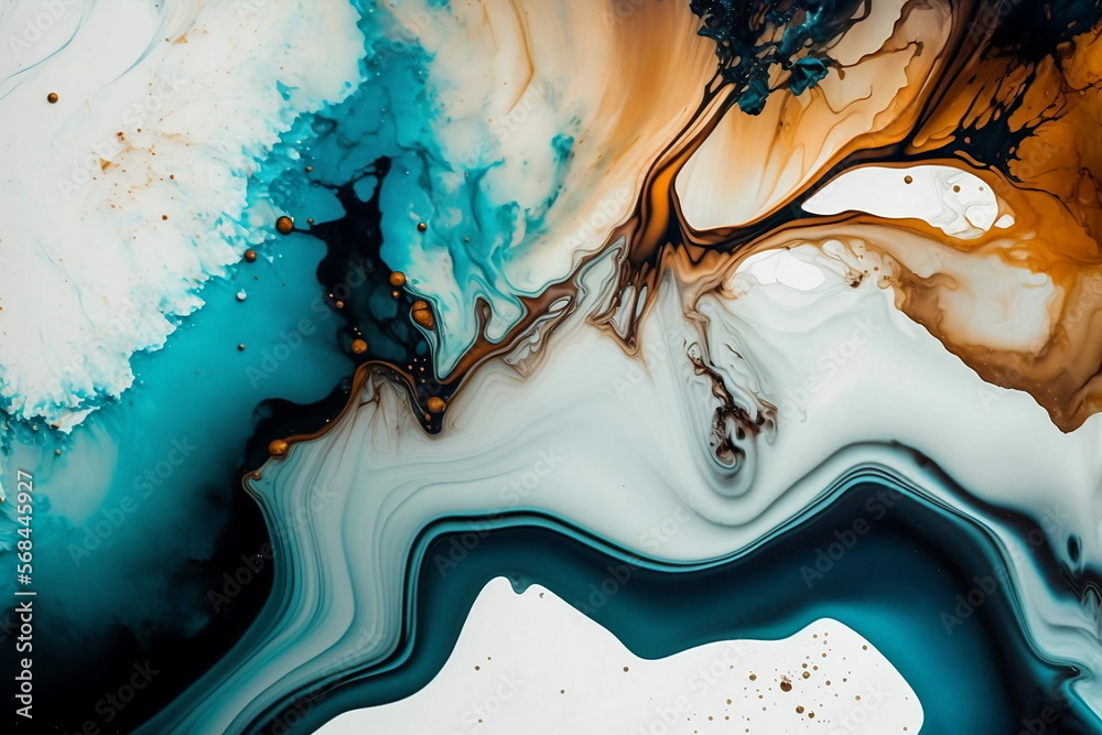 Hintergrund Wallpaper in Ölfarben gemalt, bunte Farben, Wellenform ...