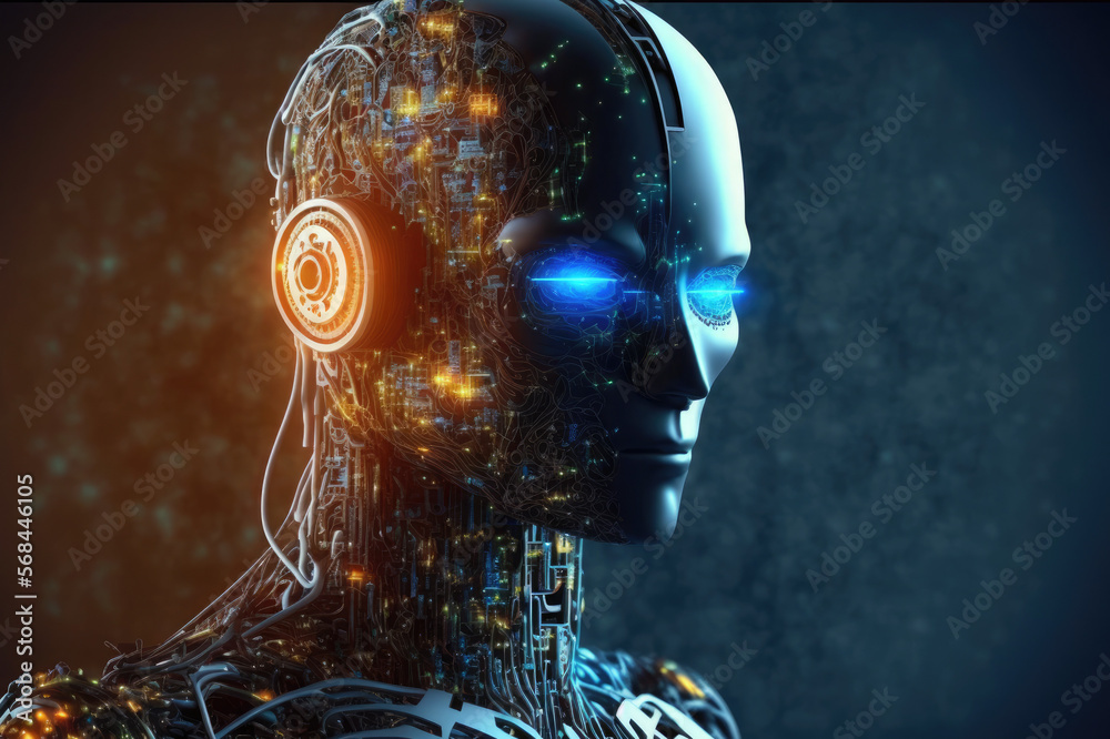 cyborg, robot, artificial intelligence, AI, droid, android, brain, half ...