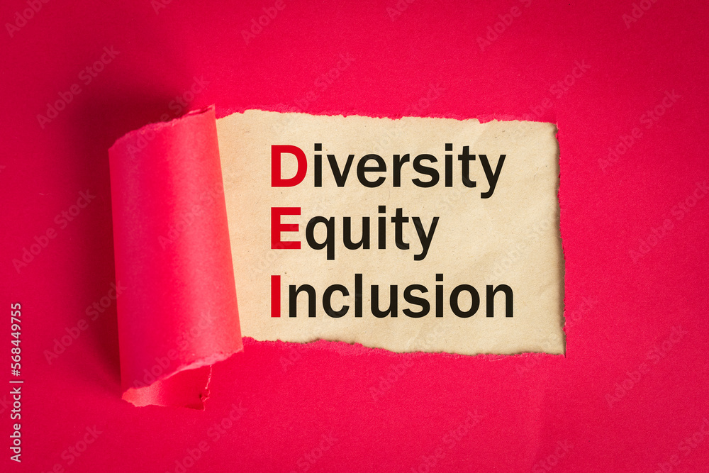 DEI symbol, Diversity, equality, inclusion, DEI text appearing behind ...