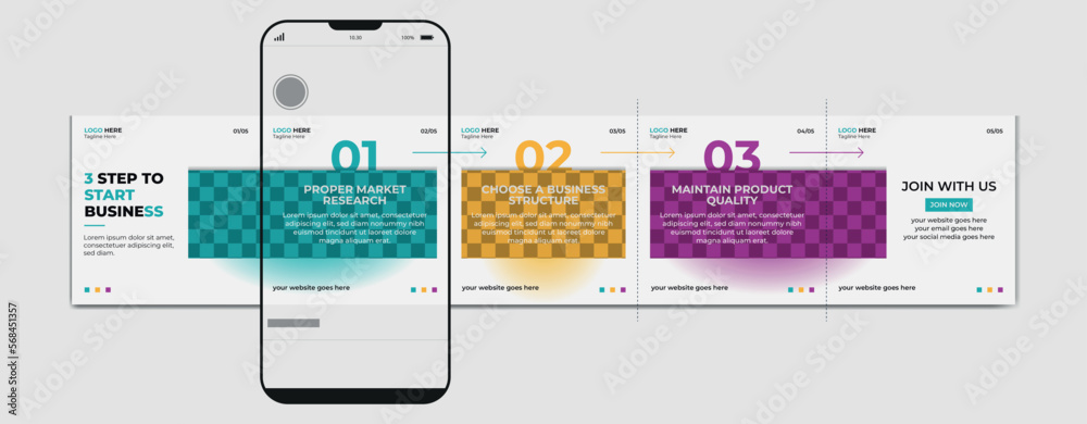 Carousel post template. Instagram microblog carousel post. Editable ...