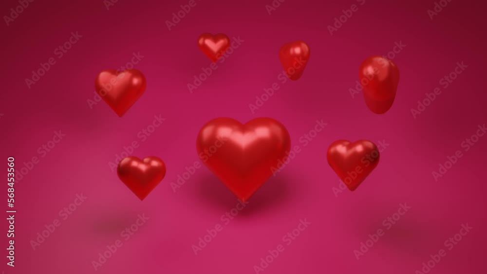Very beautiful, animated hearts. In the center is a heart that beats ...