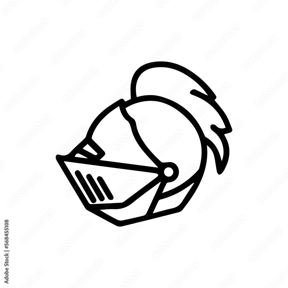 knight helmet line art vector illustration Stock Vector | Adobe Stock