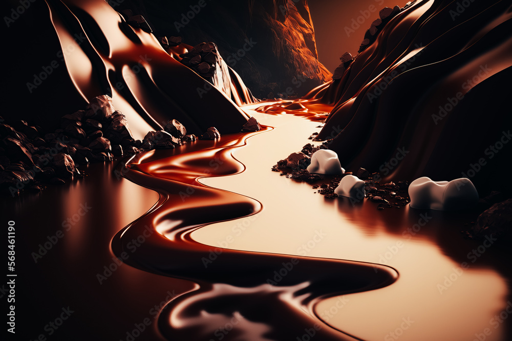 The photo depicts an indulgent, flowing river of rare and premium ...