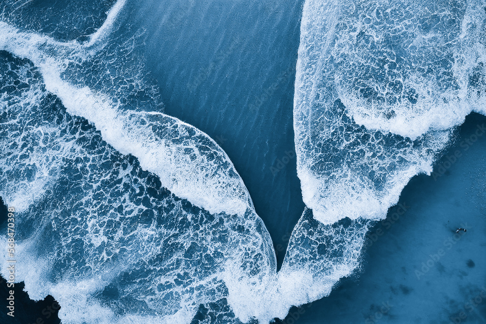 Spectacular aerial top view background photo of ocean sea water ...