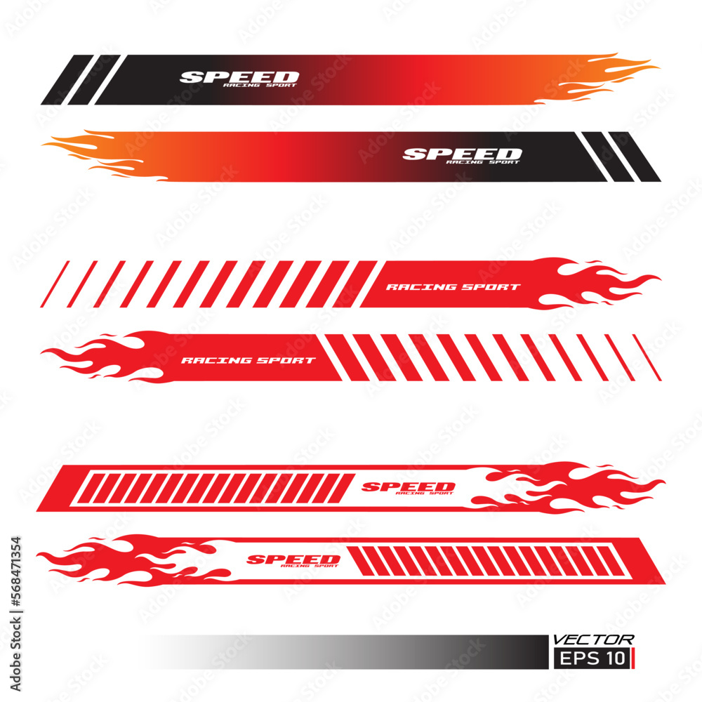 Side car body vector stripes decal. Vehicle vector Decal Stripes for ...