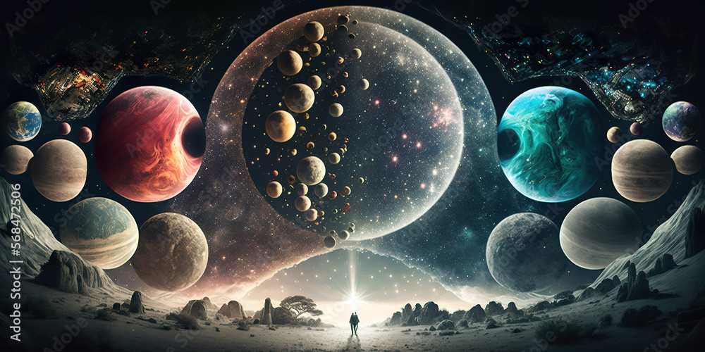 Universe represented in all dimensions in one illustration. From the ...