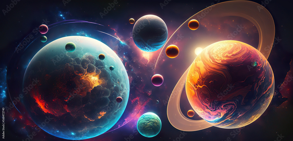 Universe represented in all dimensions in one illustration. From the ...