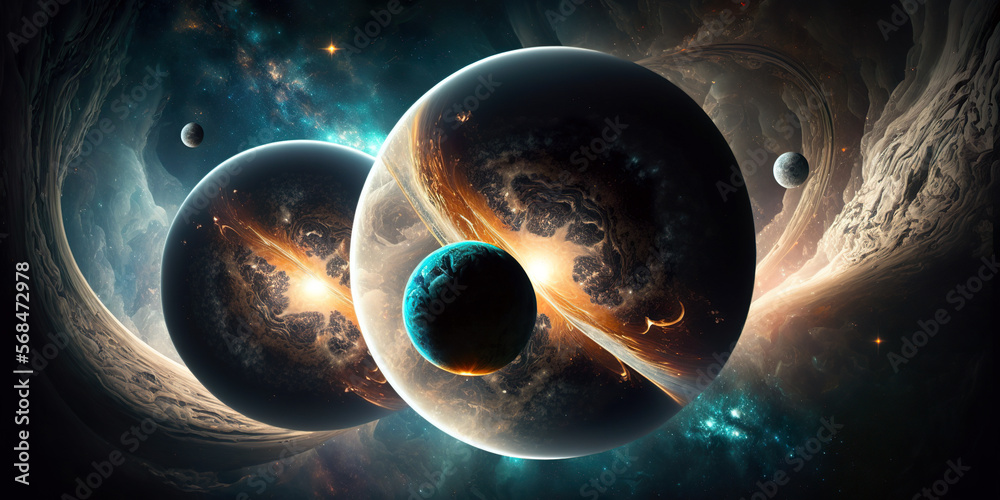 Universe represented in all dimensions in one illustration. From the ...